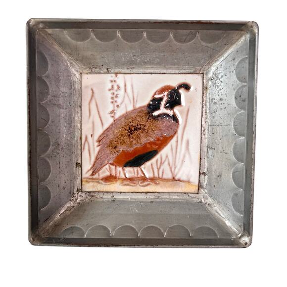 Desert House Crafts | Accents | Vtg 6s Mckusick Quail 3 Tile Art Tin ...